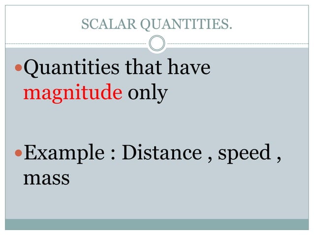 Scalar and vector quantities | PPTX | Physics | Science