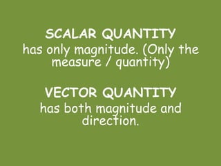 Scalar and vector quantities | PPTX
