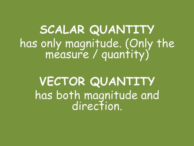 Scalar and vector quantities | PPTX | Physics | Science