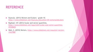 Scalar and vector quantities | PPTX