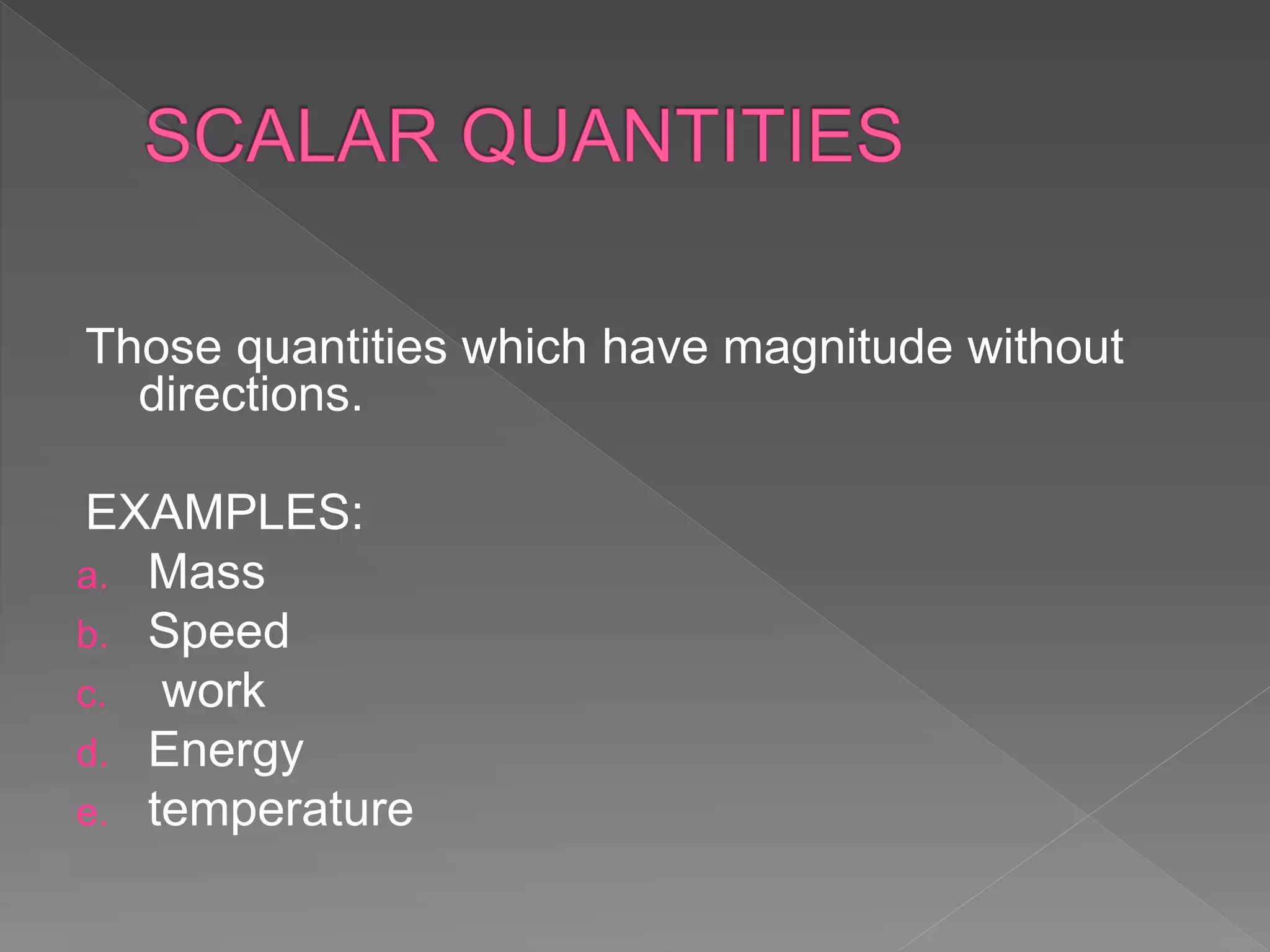 Scalar and vector quantities | PPTX