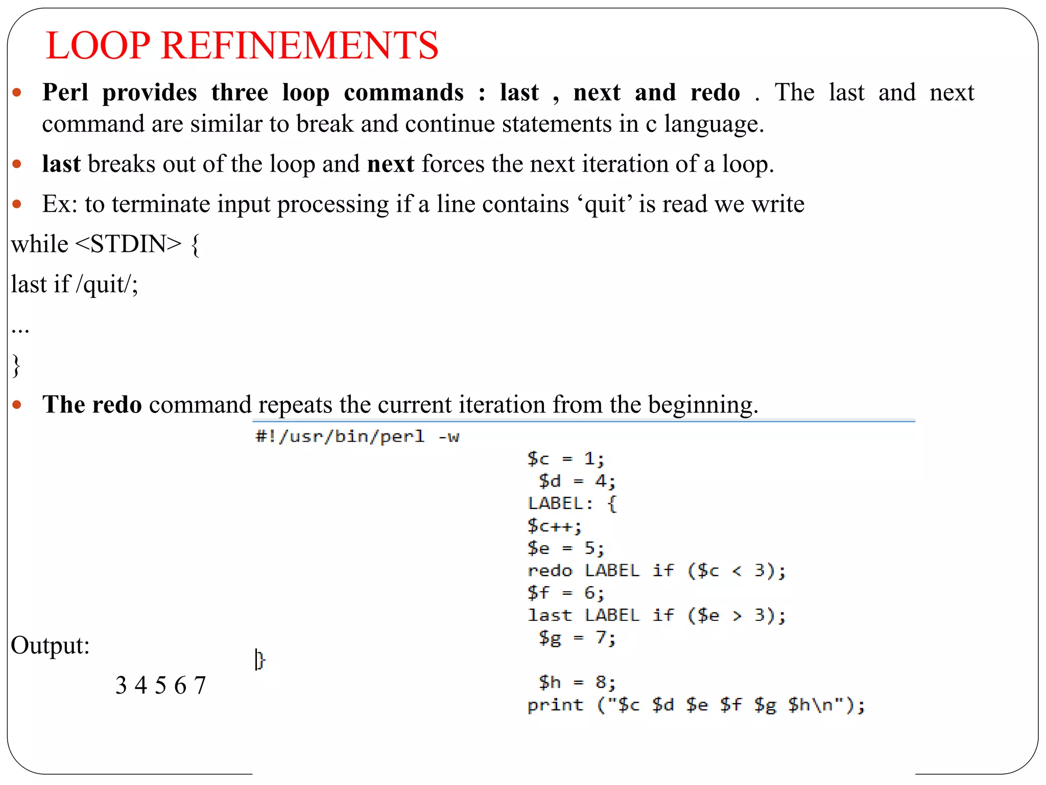Scalar Expressions And Control Structures In Perl Ppt
