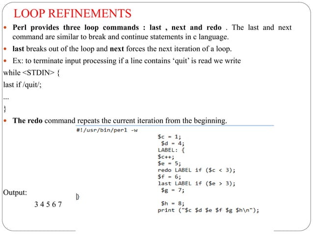 Scalar Expressions And Control Structures In Perl Pptx
