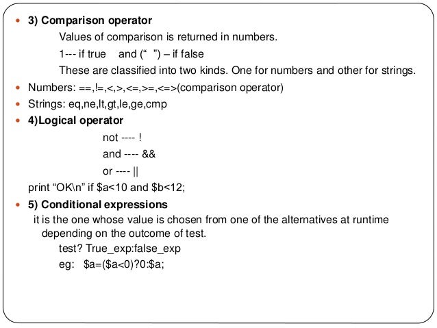 Scalar expressions and control structures in perl