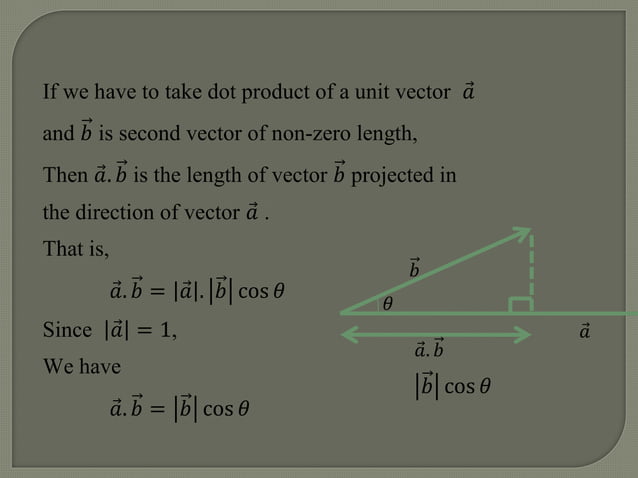 Scalar product of vectors | PPTX | Physics | Science
