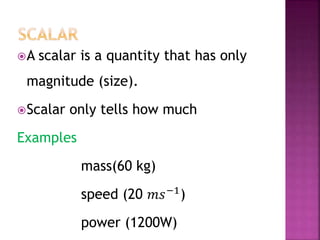 Scalars and vectors | PPTX