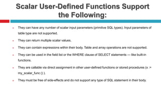Scalar user defined function in sap hana | PPTX