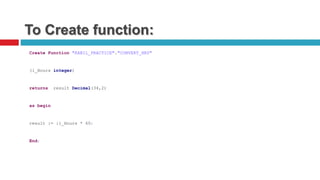 Scalar user defined function in sap hana | PPTX