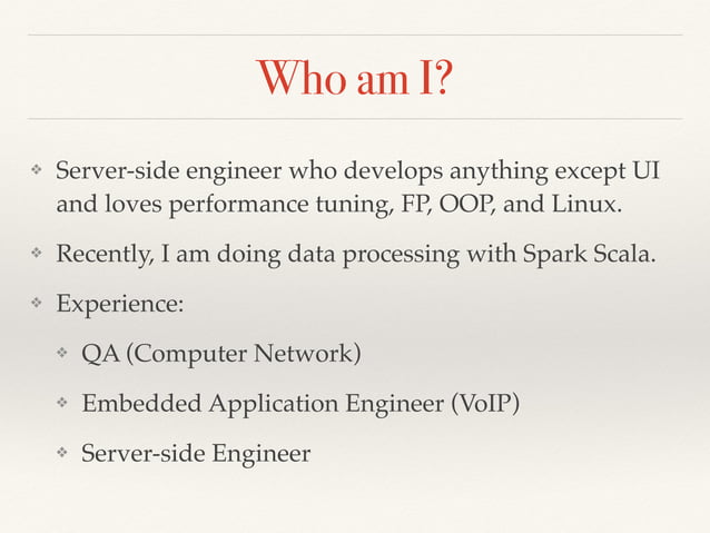 Scala & Spark(1.6) in Performance Aspect for Scala Taiwan | PPT