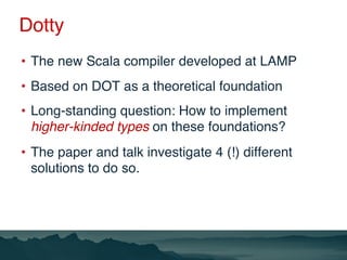 Implementing Higher-Kinded Types in Dotty | PDF