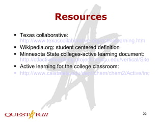 Student Centered Active Learning Environment | PPT