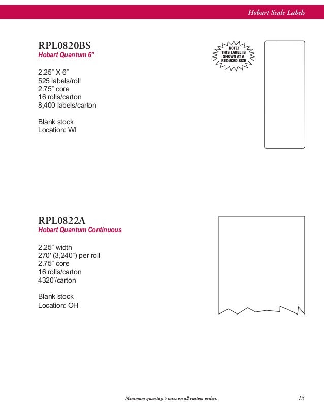 REPACORP: Scale Labels Catalog