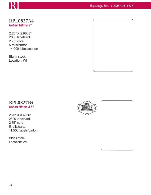 REPACORP: Scale Labels Catalog