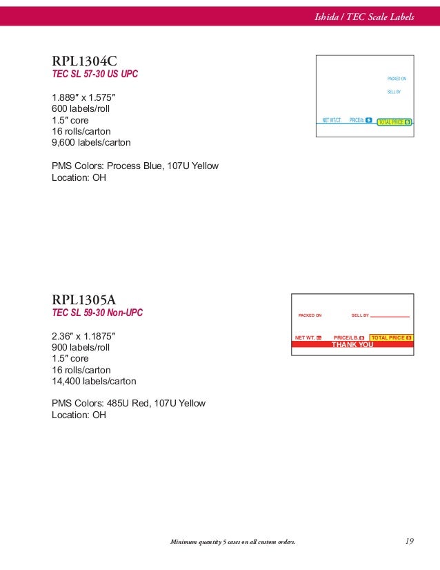 REPACORP: Scale Labels Catalog