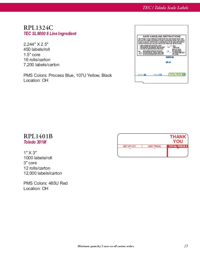 REPACORP: Scale Labels Catalog