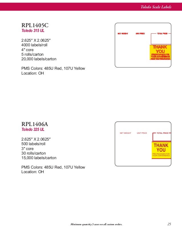 REPACORP: Scale Labels Catalog