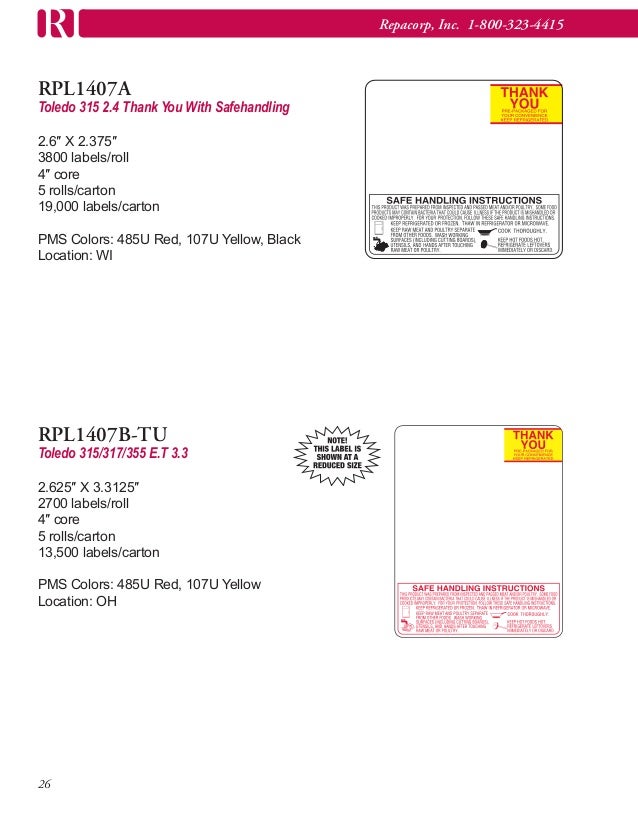 REPACORP: Scale Labels Catalog