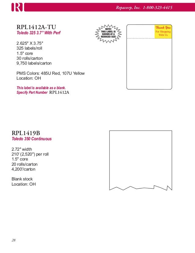 REPACORP: Scale Labels Catalog