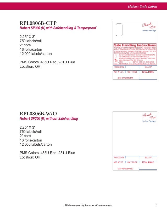 REPACORP: Scale Labels Catalog