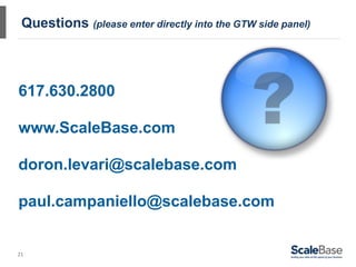 ScaleBase Webinar 8.16: ScaleUp vs. ScaleOut | PDF
