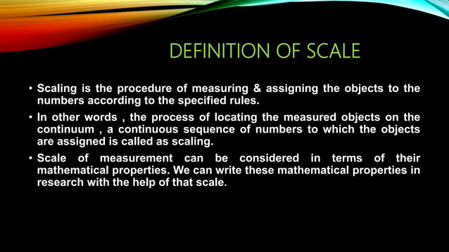 SCALE , CLASSIFICATION OF SCALE AND IMPORTANCE OF SCALING TECHNIQUES.pptx | Physics | Science