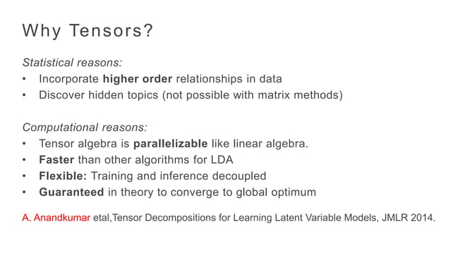 Role of Tensors in Machine Learning | PPT