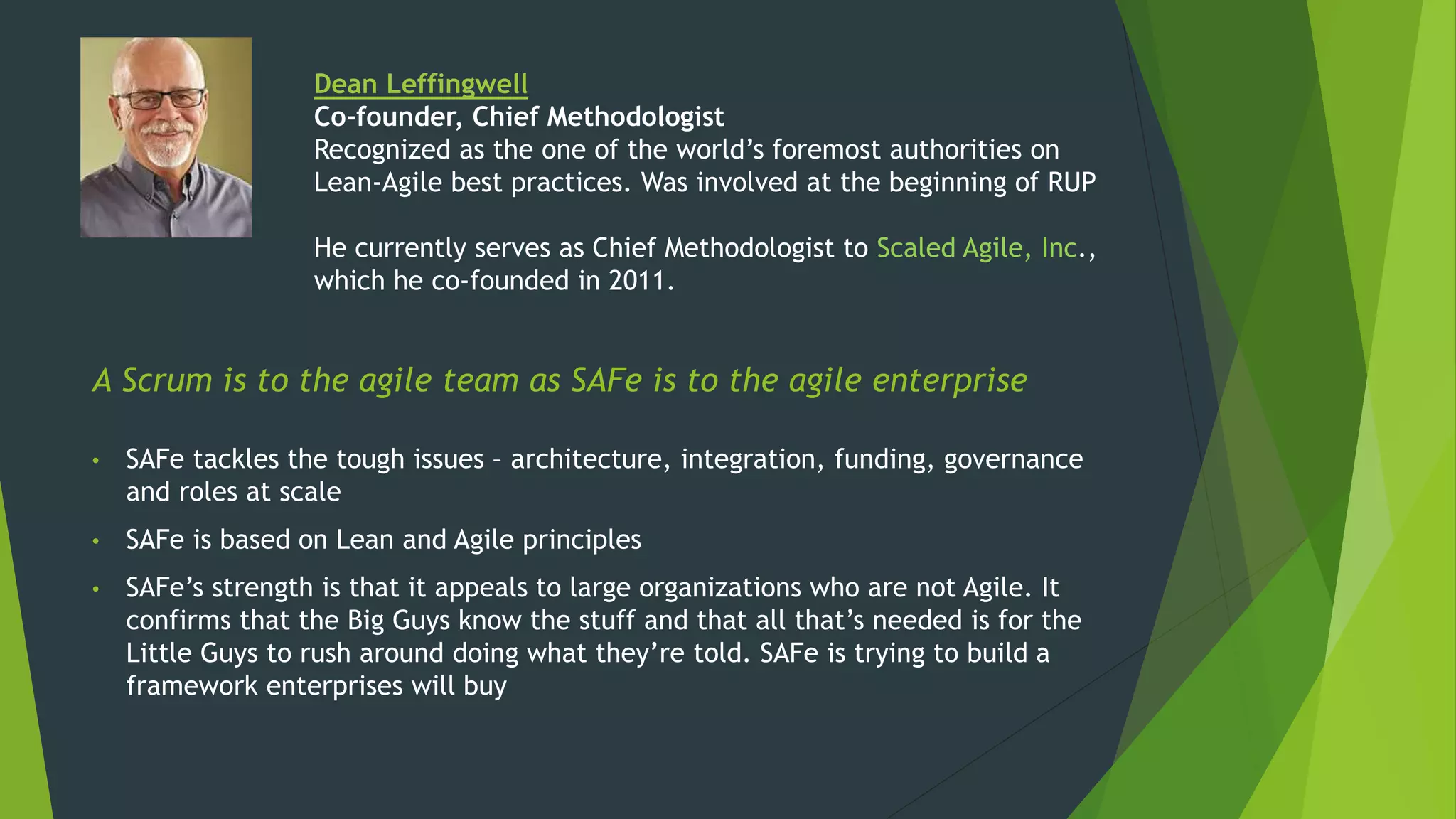 Scaled agile framework (SAFe) - adopting agile at enterprise scale | PPTX | Computer Software ...
