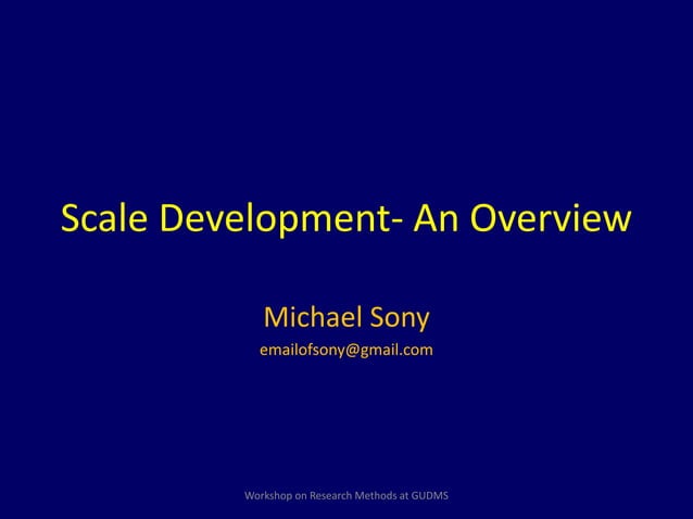Scale development | PPTX