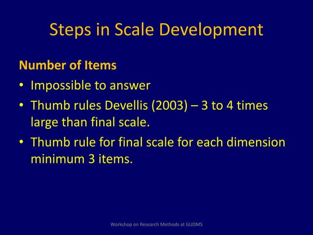 Scale development