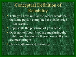 Scale development -- Reliability | PPT
