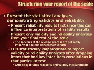 Scale development -- reporting | PPT