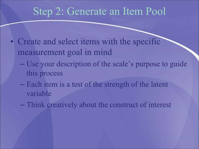 Scale development -- Steps | PPT
