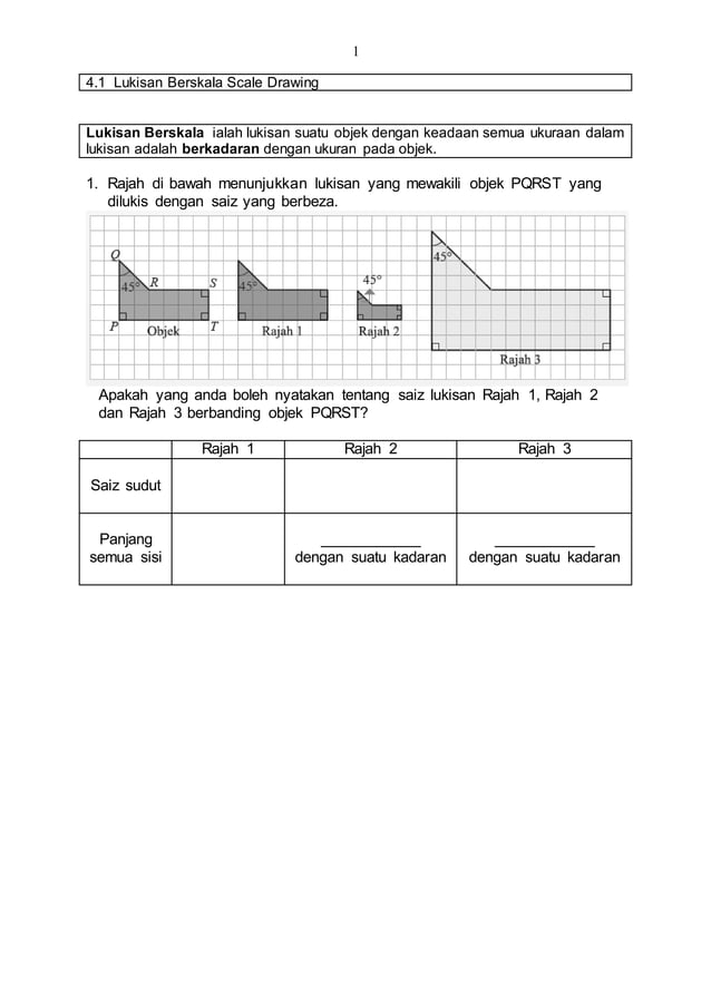 Scale drawing fm 3 maths | DOC