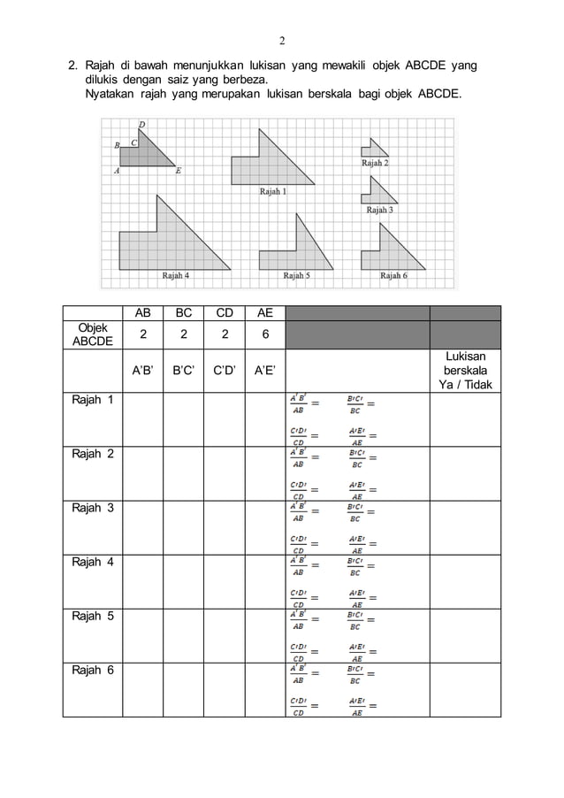 Scale drawing fm 3 maths | DOC