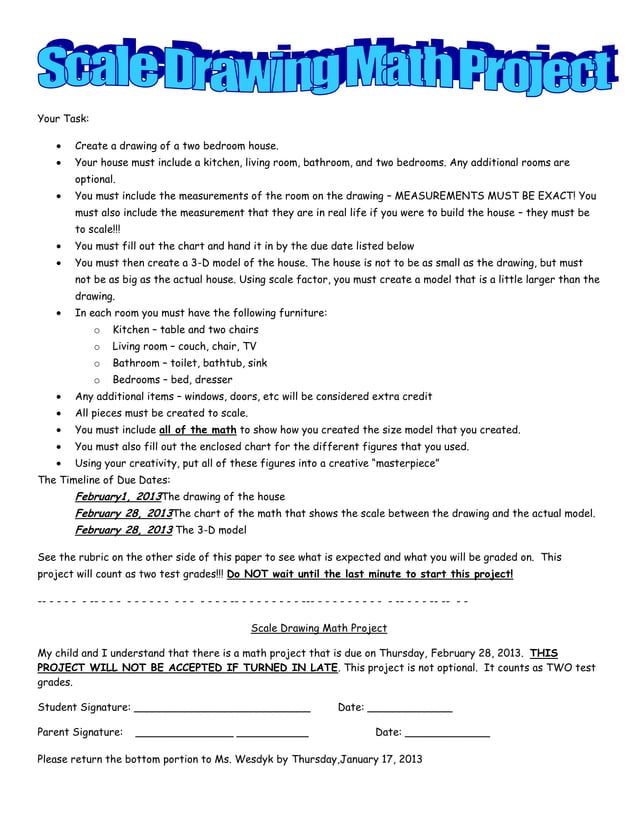 Scale drawing math project | DOCX