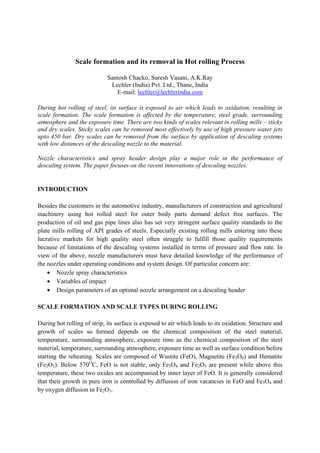 Scale formation and its removal in hot rolling process | PDF