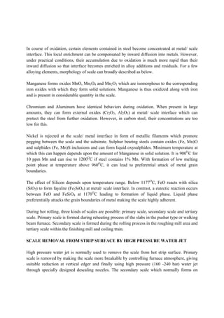 Scale formation and its removal in hot rolling process | PDF