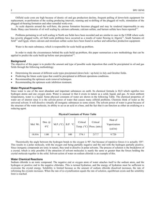 Oil Fields Scale Deposition Prediction Methodology | PDF