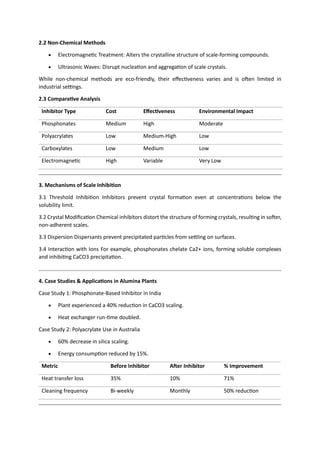 Scale Inhibitors in Heat Exchangers and Cooling Towers in Alumina ...
