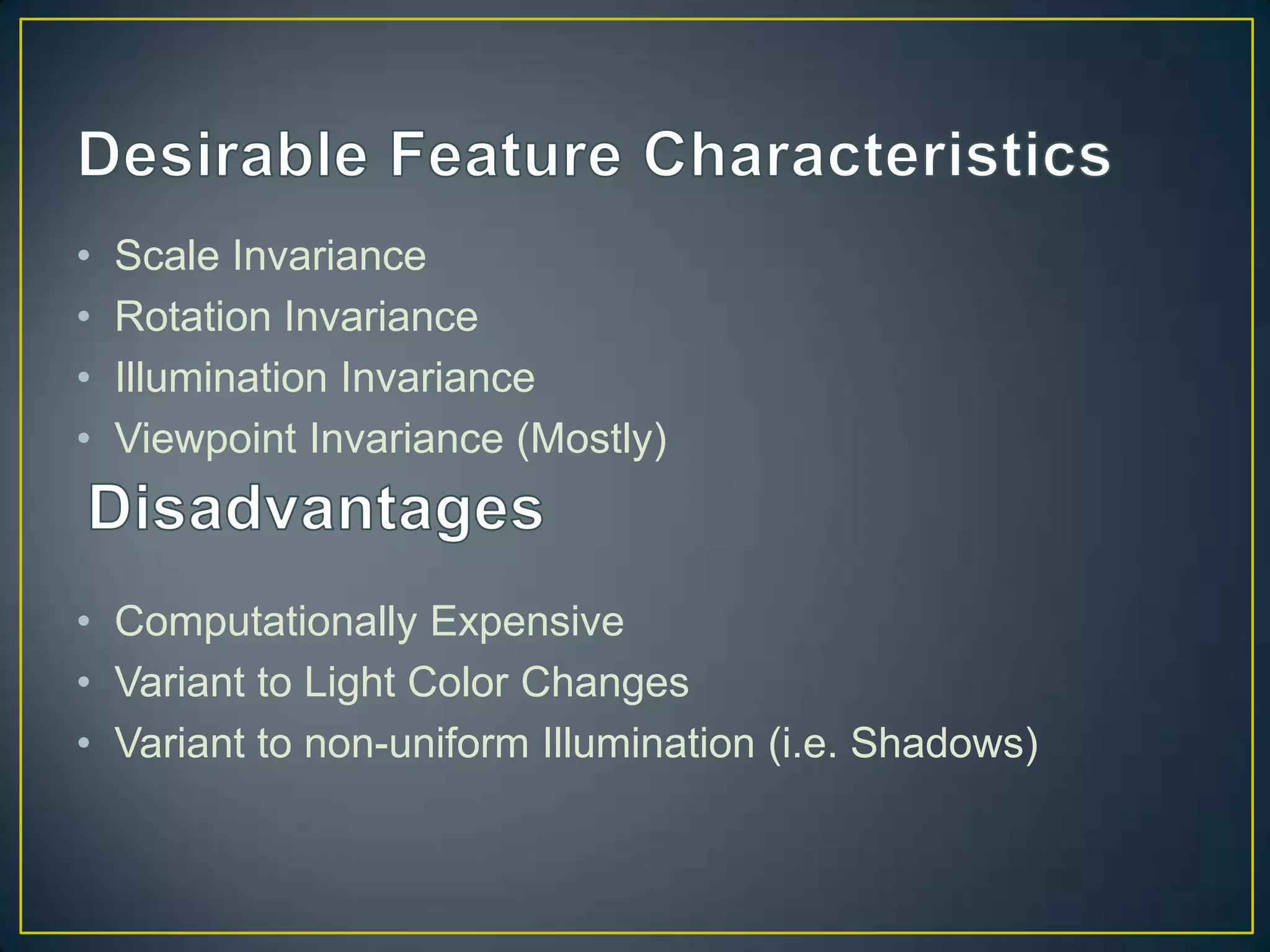 SIFT vs other Feature Descriptor | PPTX | 3-D Graphics | Computer ...