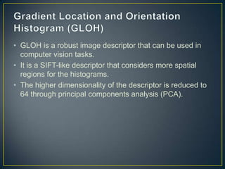 SIFT vs other Feature Descriptor | PPTX | 3-D Graphics | Computer ...