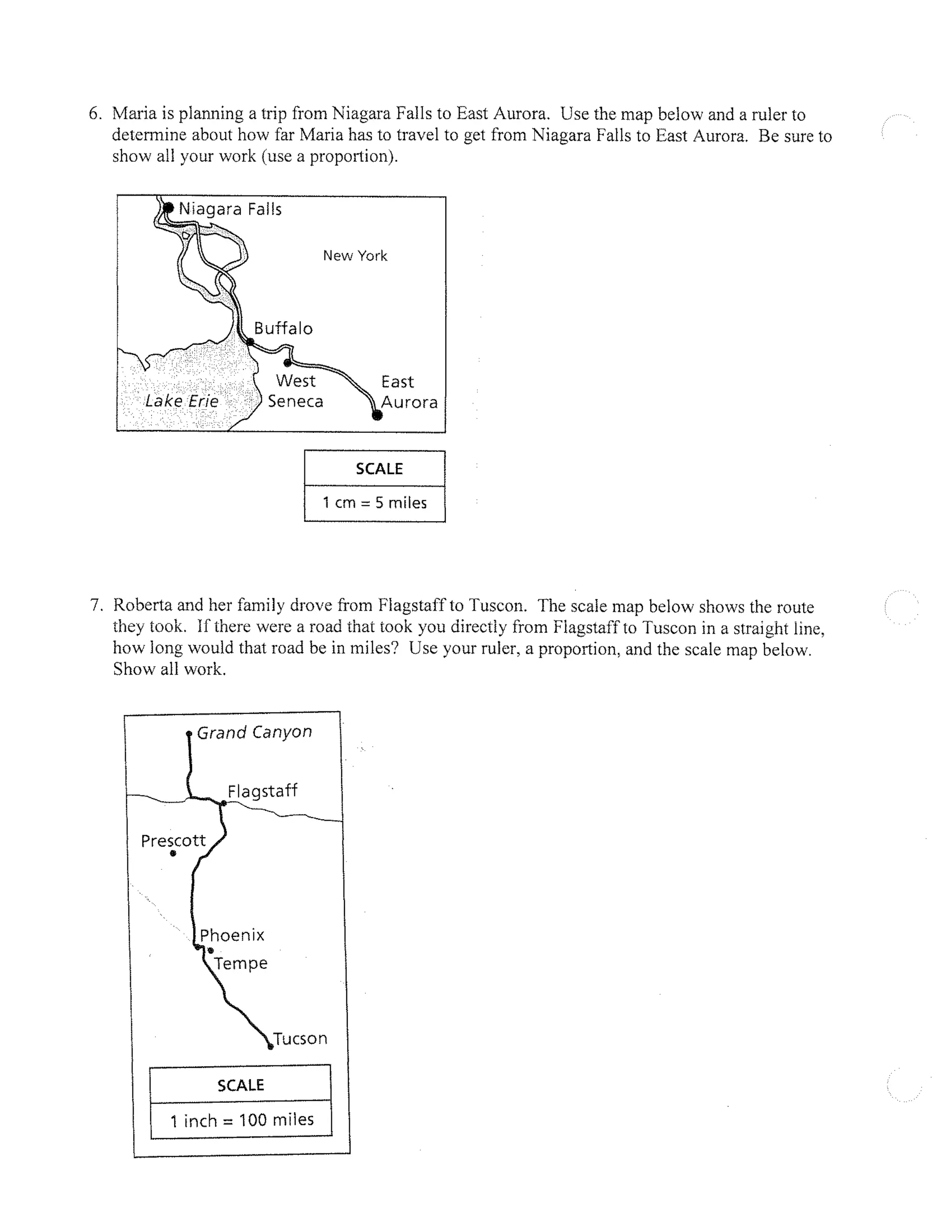 Scale maps proportions worksheet | PDF