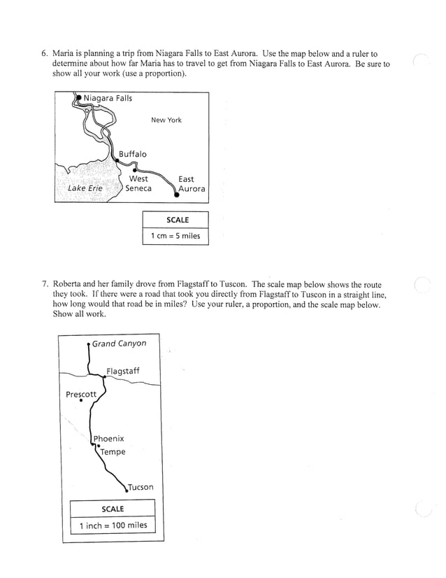 Scale maps proportions worksheet | PDF