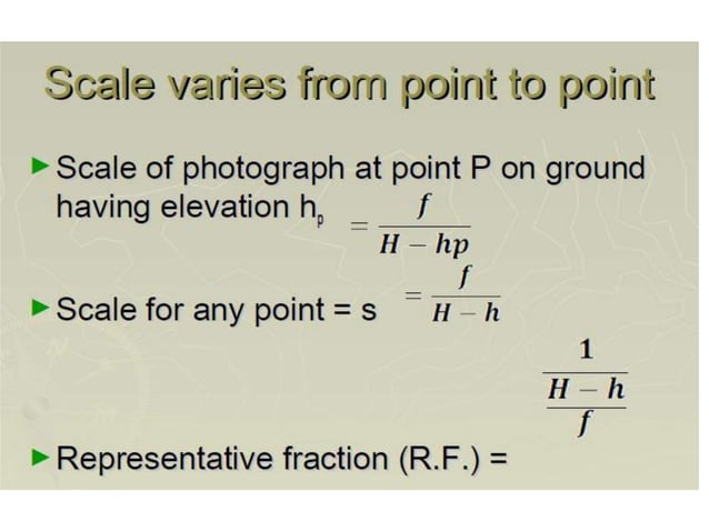 Scale of photograph (Aerial Photogrammetry) | PPTX