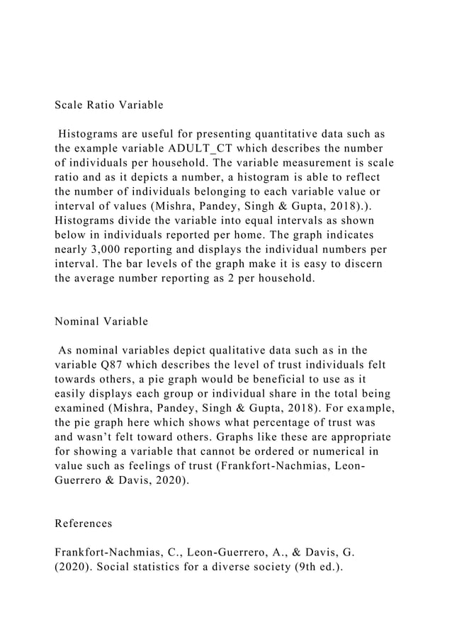 Scale Ratio Variable Histograms are useful for presenting qu.docx