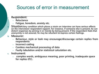 SOURCES OF ERROR AND SCALES OF MEASUREMENT | PPTX