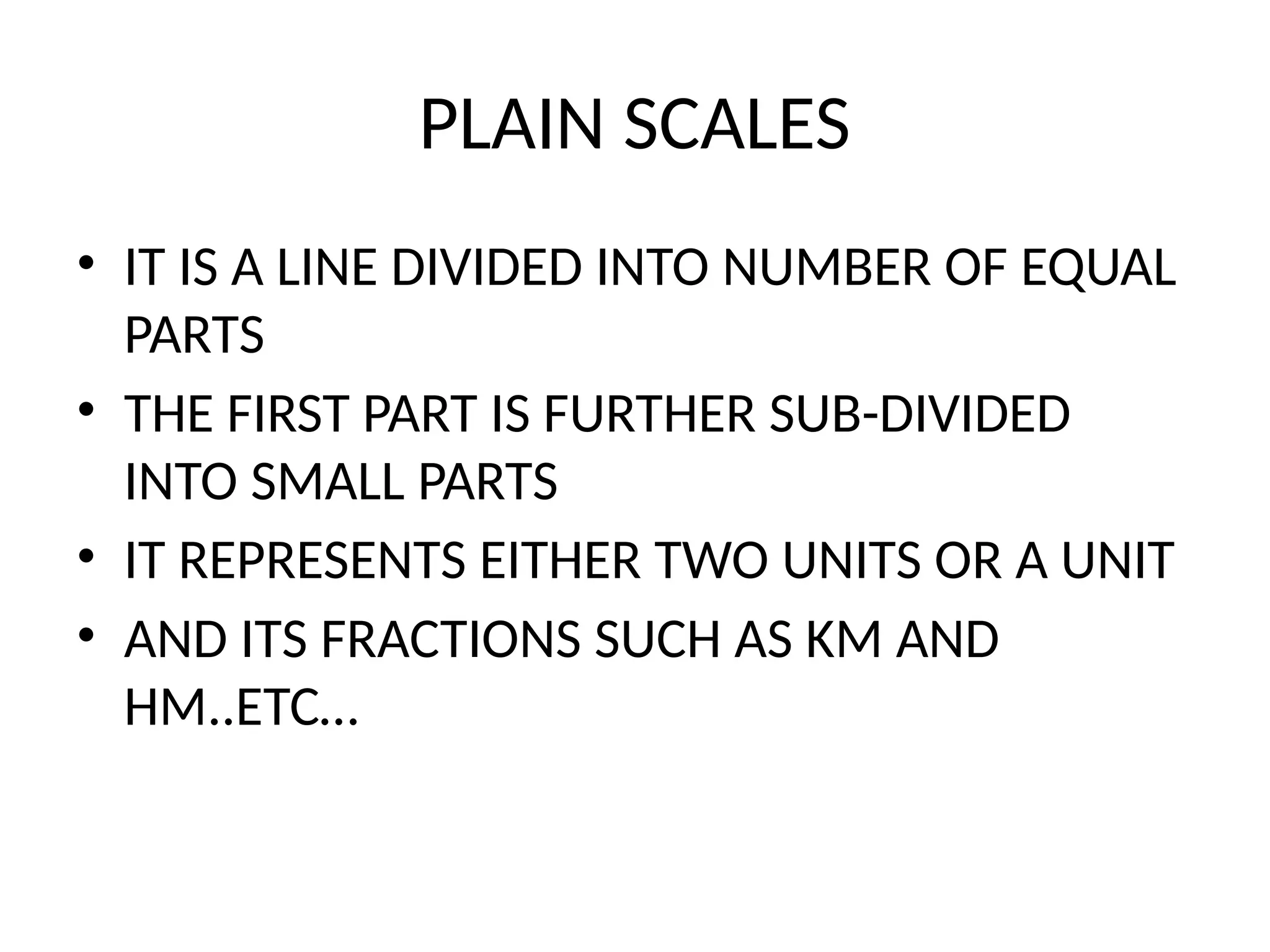 Q.Construct a plain scale to show meters when 1 centimeter represents 4 ...