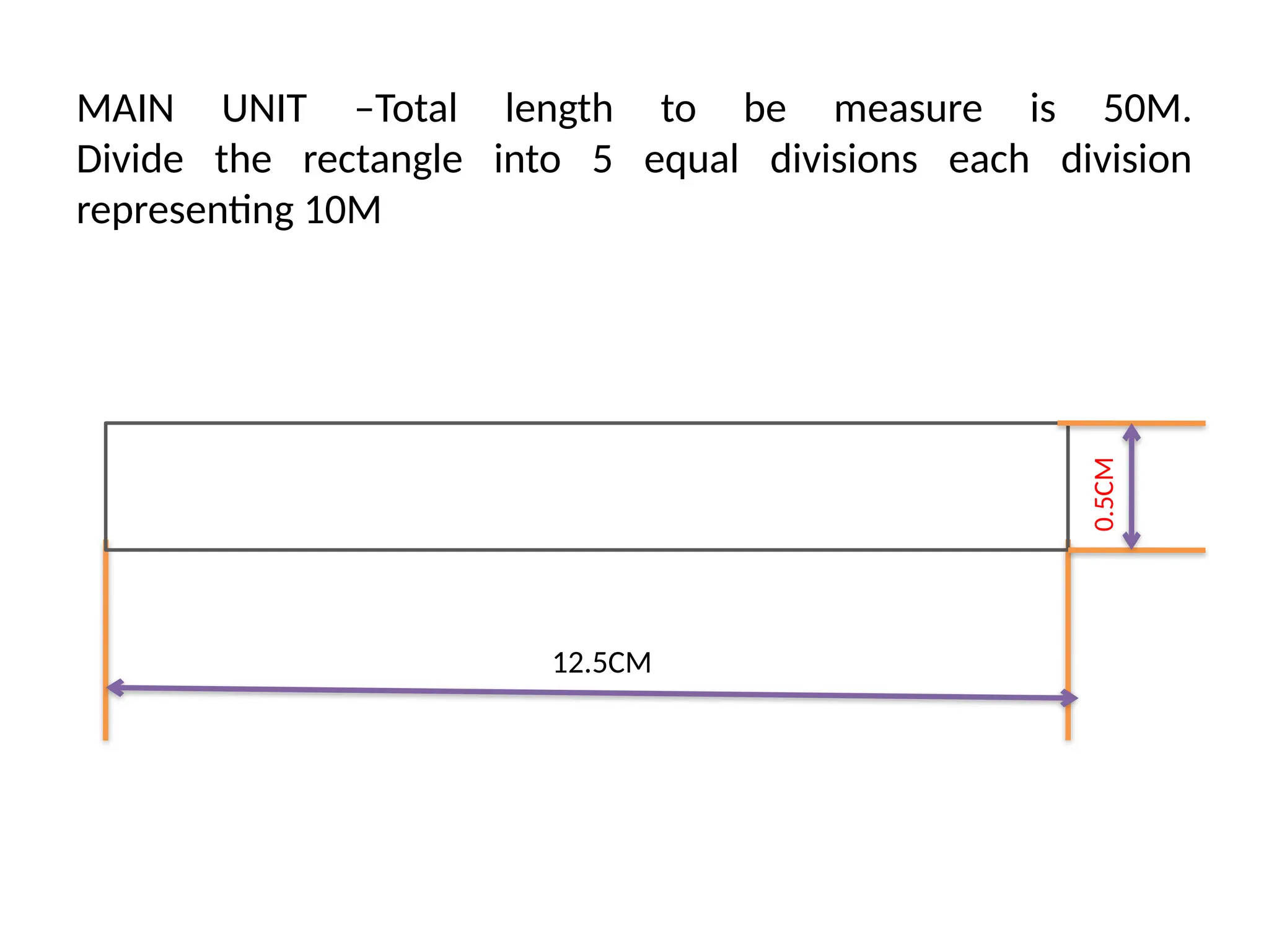 Q.Construct a plain scale to show meters when 1 centimeter represents 4 ...