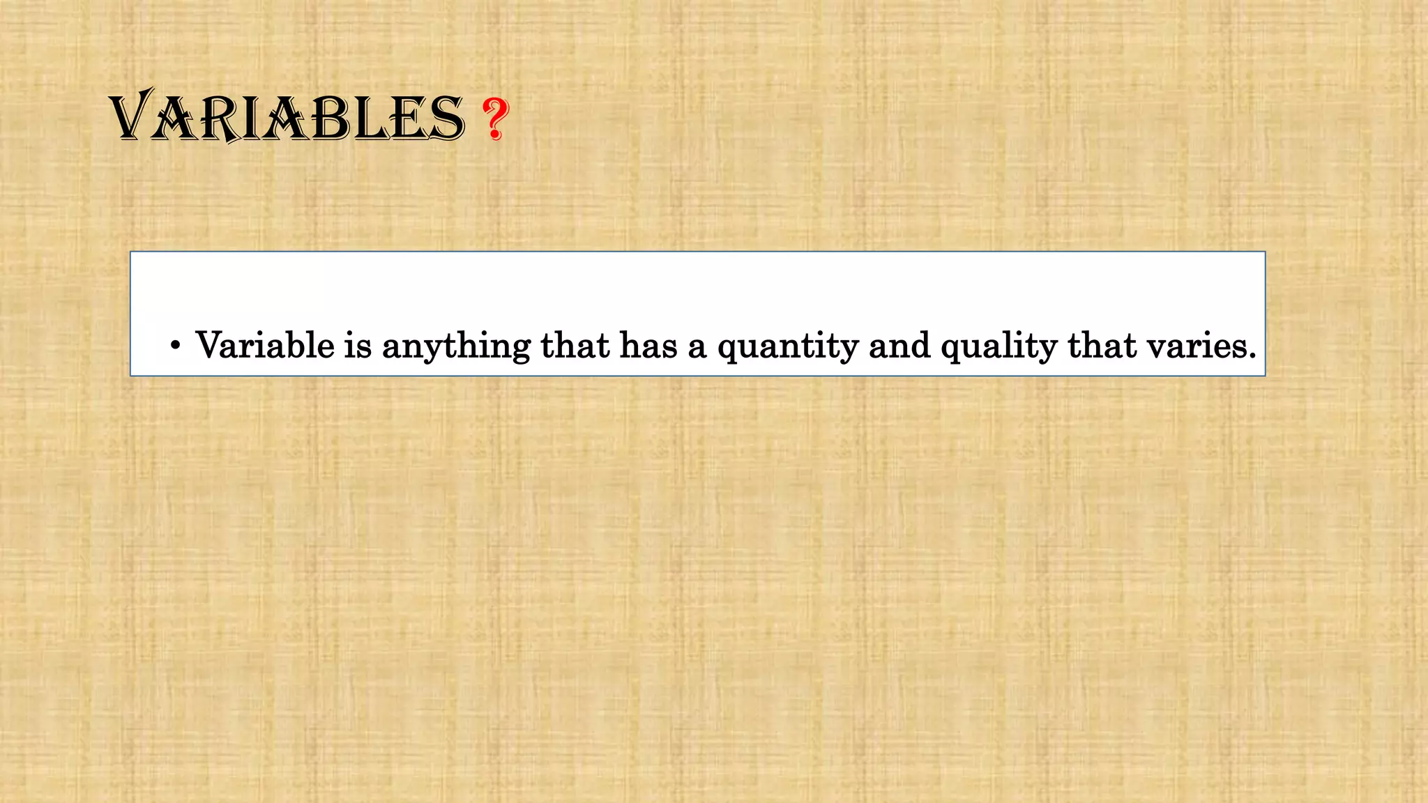 Research Variables and Statistical Measurement Scales | PDF