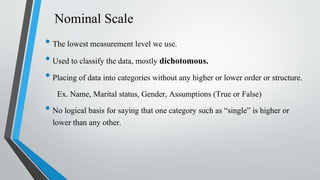 Scales of measurement | PPTX